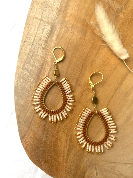 Boucles Maka Camel :: Monpetitatelier-shop